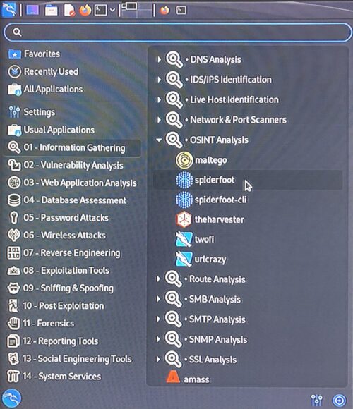 OSINT(5) SpiderFoot | kali linux覚え書き