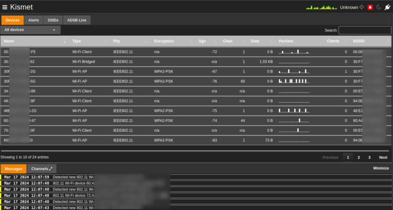 Kismetで電波を解析 | kali linux覚え書き