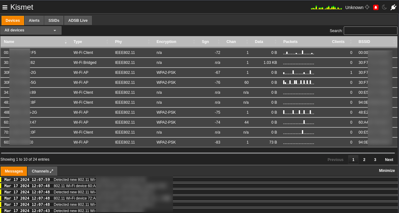 Kismetで電波を解析 | kali linux覚え書き