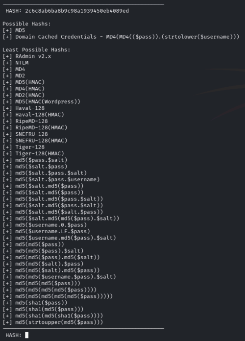 HashidとHash-identifier | kali linux覚え書き