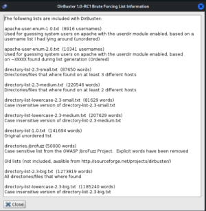 DirbusterでWEBサイト内検索 | kali linux覚え書き
