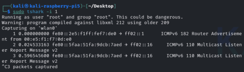 tsharkでパケット収集 | kali linux覚え書き